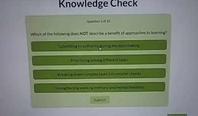 Solved Knowledge CheckQuestion 1 ﻿of 10Which of the | Chegg.com