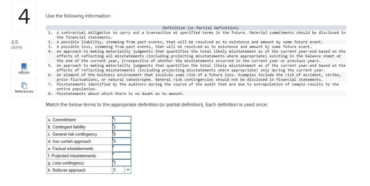 Solved Use the following information: Definition (or Partial | Chegg.com