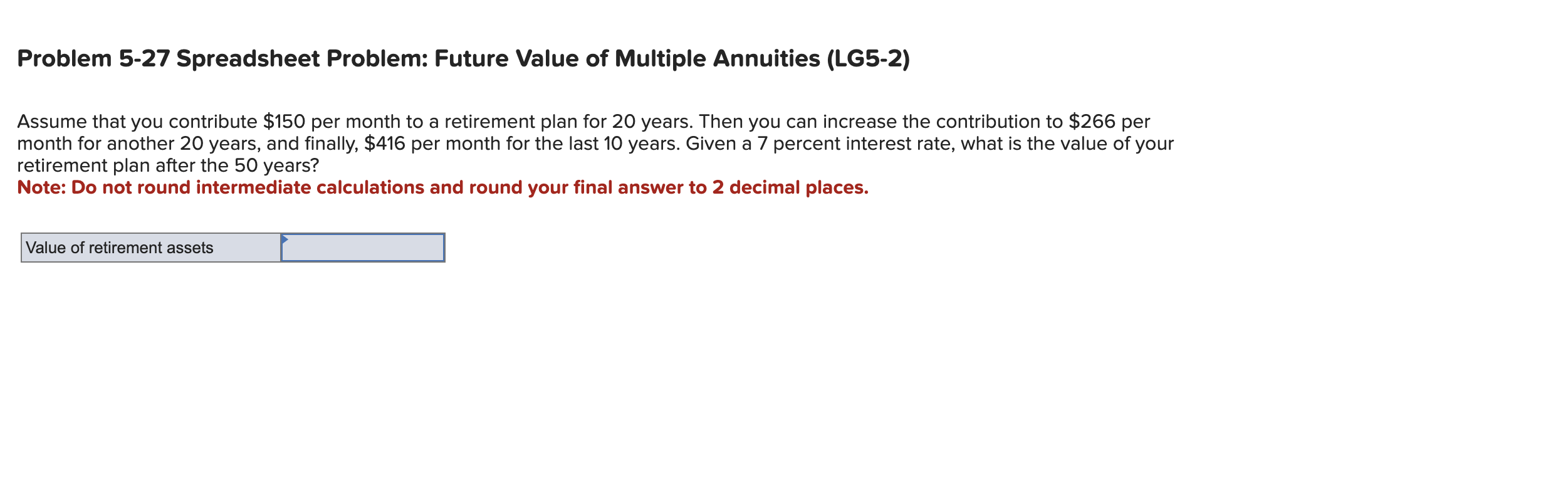 Solved Problem 5-26 ﻿Spreadsheet Problem: Number of Annuity | Chegg.com