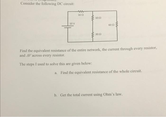 Solved Consider the following DC circuit: Find the | Chegg.com