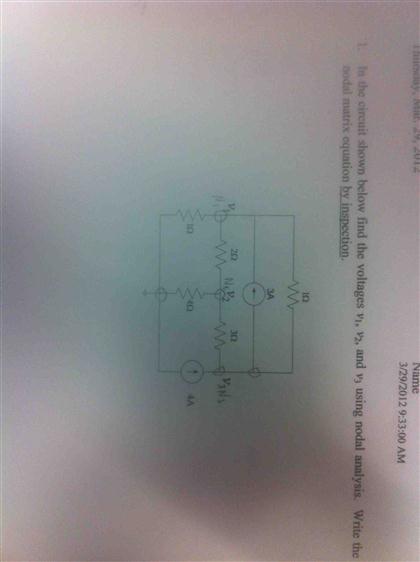 Solved In the circuit shown below find the voltages v1, v2, | Chegg.com
