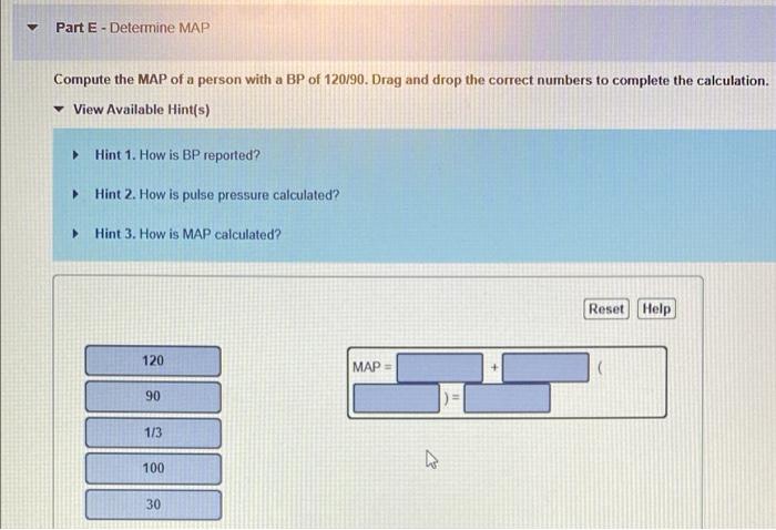 Solved Part E-Determine MAP Compute the MAP of a person with | Chegg.com