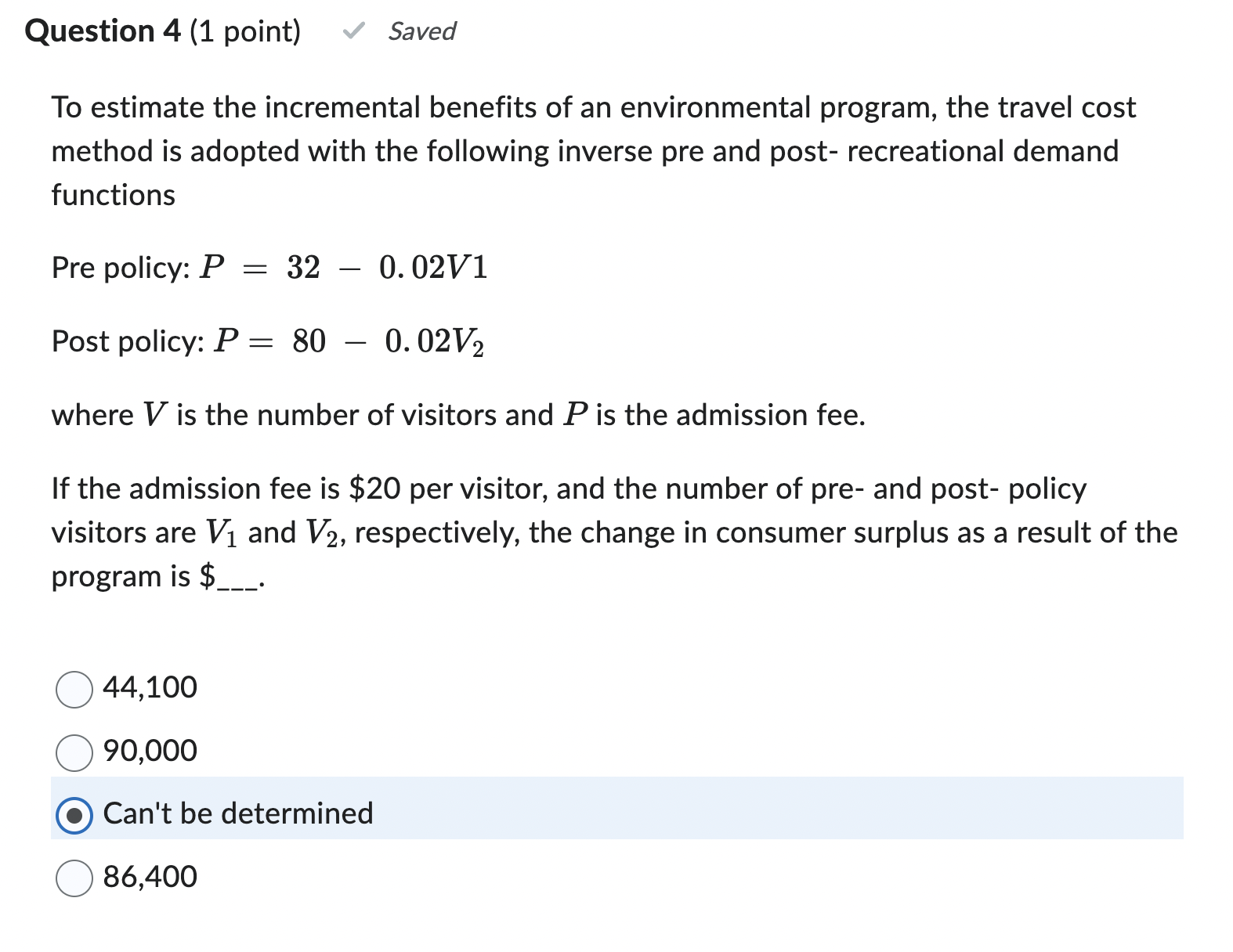 Solved Question 4 (1 ﻿point)To estimate the incremental | Chegg.com