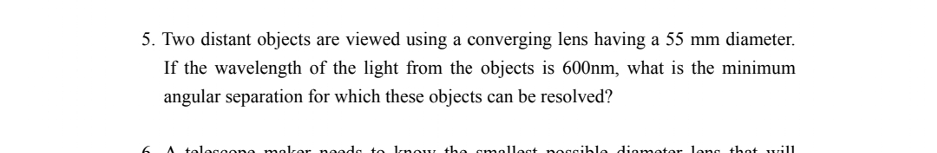 Solved Two distant objects are viewed using a converging | Chegg.com
