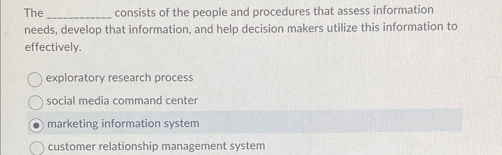 Solved The consists of the people and procedures that assess | Chegg.com