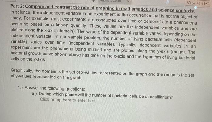Using Semi-log Graph to Demonstrate Bacterial Cell | Chegg.com