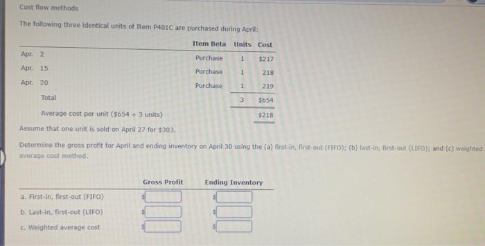 Solved Cost flow methods The following three Identical units | Chegg.com