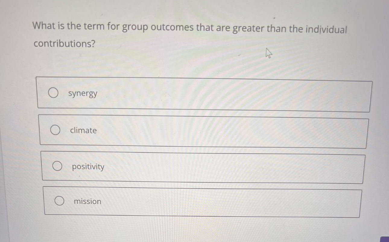 Solved What is the term for group outcomes that are greater | Chegg.com