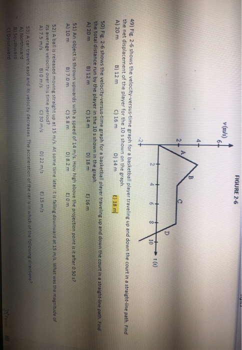 Solved FIGURE 2-6 (m/s) to (3) 49) Fig. 2-6 shows the | Chegg.com