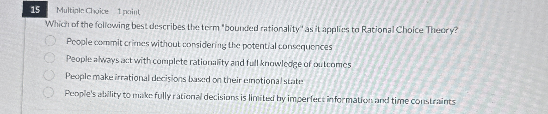 [Solved]: 15 Multiple Choice 1 point Which of the following