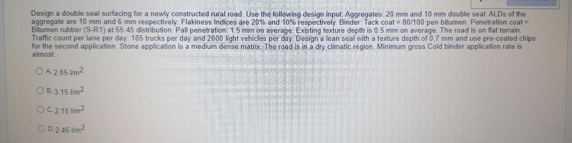 Find: 1. Minimum Gross cold binder application | Chegg.com