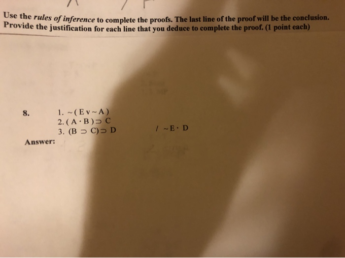 Solved Use the rules of inference to complete the proofs. | Chegg.com