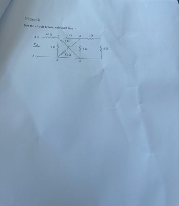 Solved For the circuit below, calculate Rab. | Chegg.com