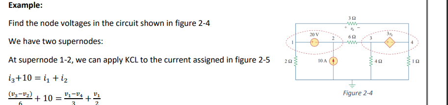 Solved Example:Find the node voltages in the circuit shown | Chegg.com