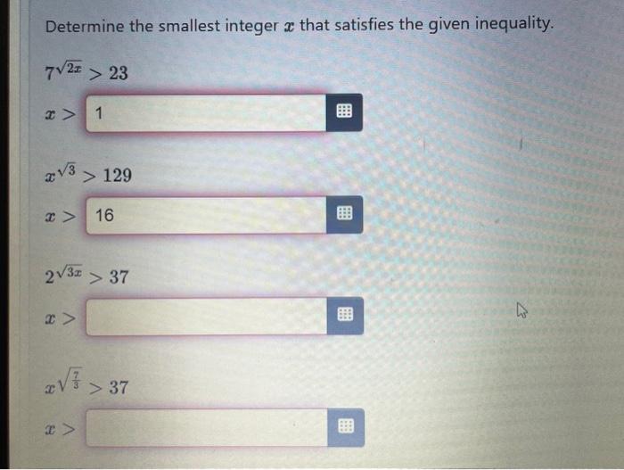 Solved Determine the smallest integer x that satisfies the | Chegg.com