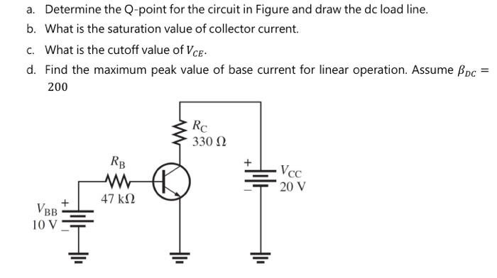 Solved a. Determine the Q-point for the circuit in Figure | Chegg.com