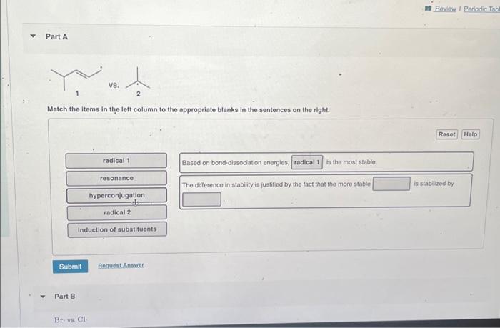 Solved Part A 1 Match the items in the left column to the | Chegg.com