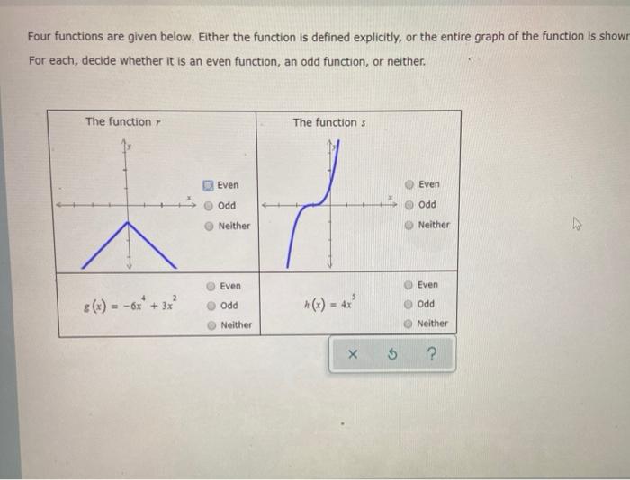 Solved Four functions are given below. Either the function | Chegg.com