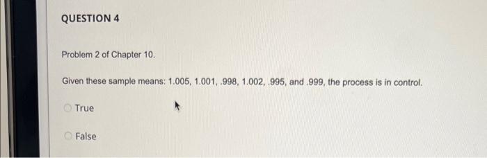 Solved Problem 2 of Chapter 10. Given these sample means: | Chegg.com