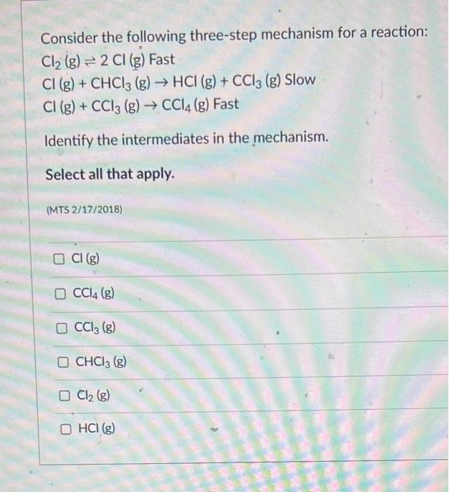 Solved Consider the following three-step mechanism for a | Chegg.com