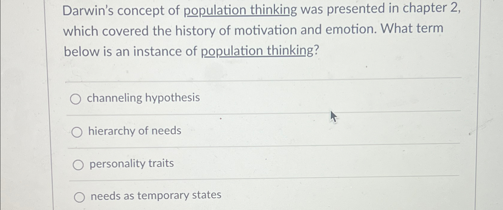 Solved Darwin's concept of population thinking was presented | Chegg.com