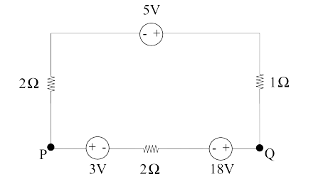 Solved An ideal voltmeter, placed between points Q and P, | Chegg.com