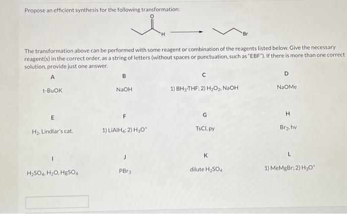 Solved Propose an efficient synthesis for the following | Chegg.com