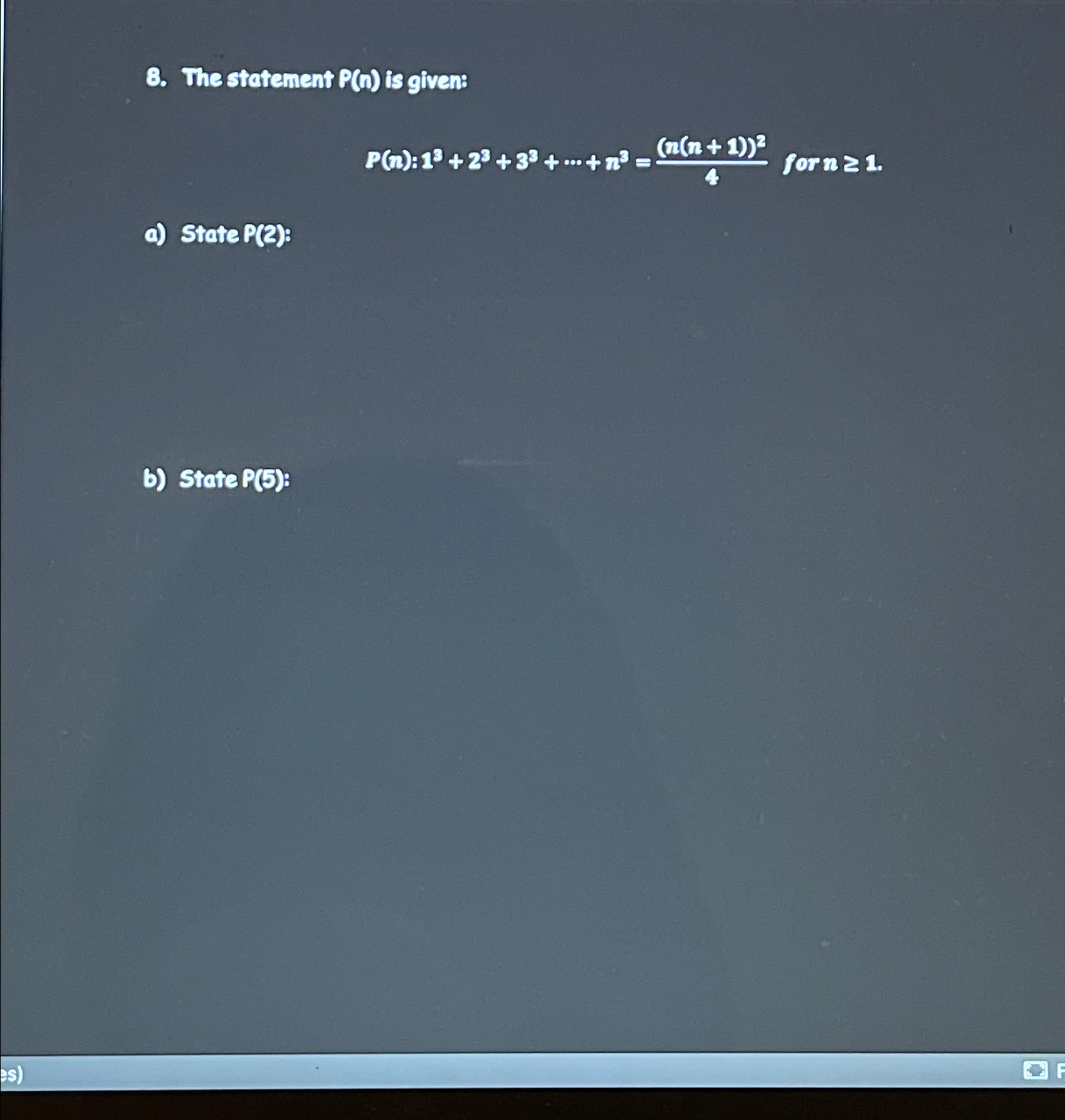 Solved The statement P(n) ﻿is | Chegg.com