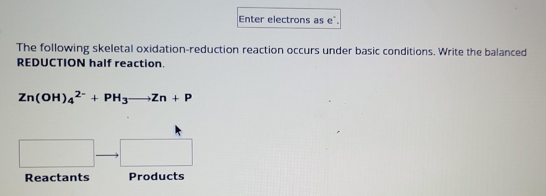 Solved The following skeletal oxidation-reduction reaction | Chegg.com