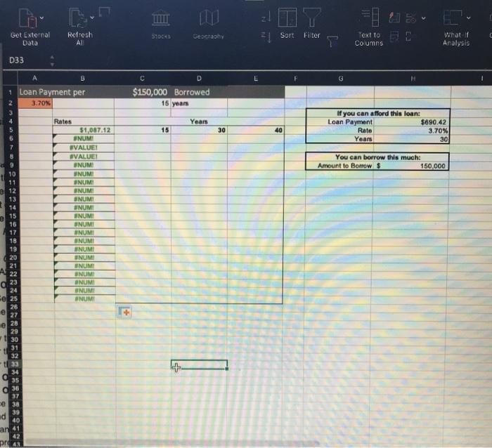 14. Use the data in the Loan Worksheet sheet to run a | Chegg.com