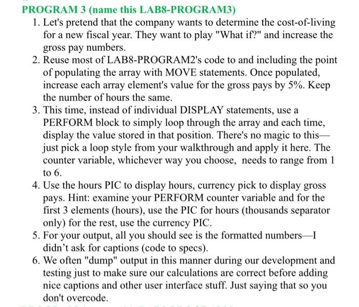 Solved PROGRAM 1 (name this LAB8-PROGRAM1) Think of a use | Chegg.com