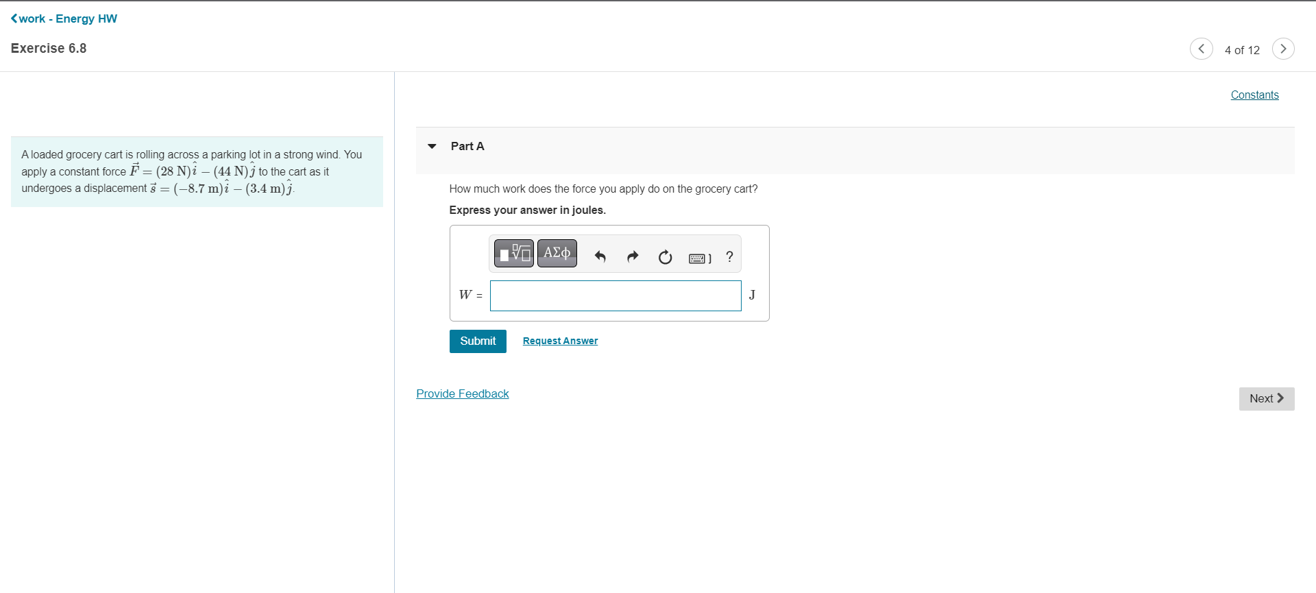 Solved A loaded grocery cart is rolling across a parking lot | Chegg.com