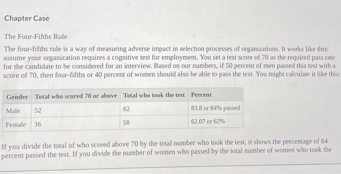 Solved Chapter Case The Four-Fifths Rule The four-fifths | Chegg.com