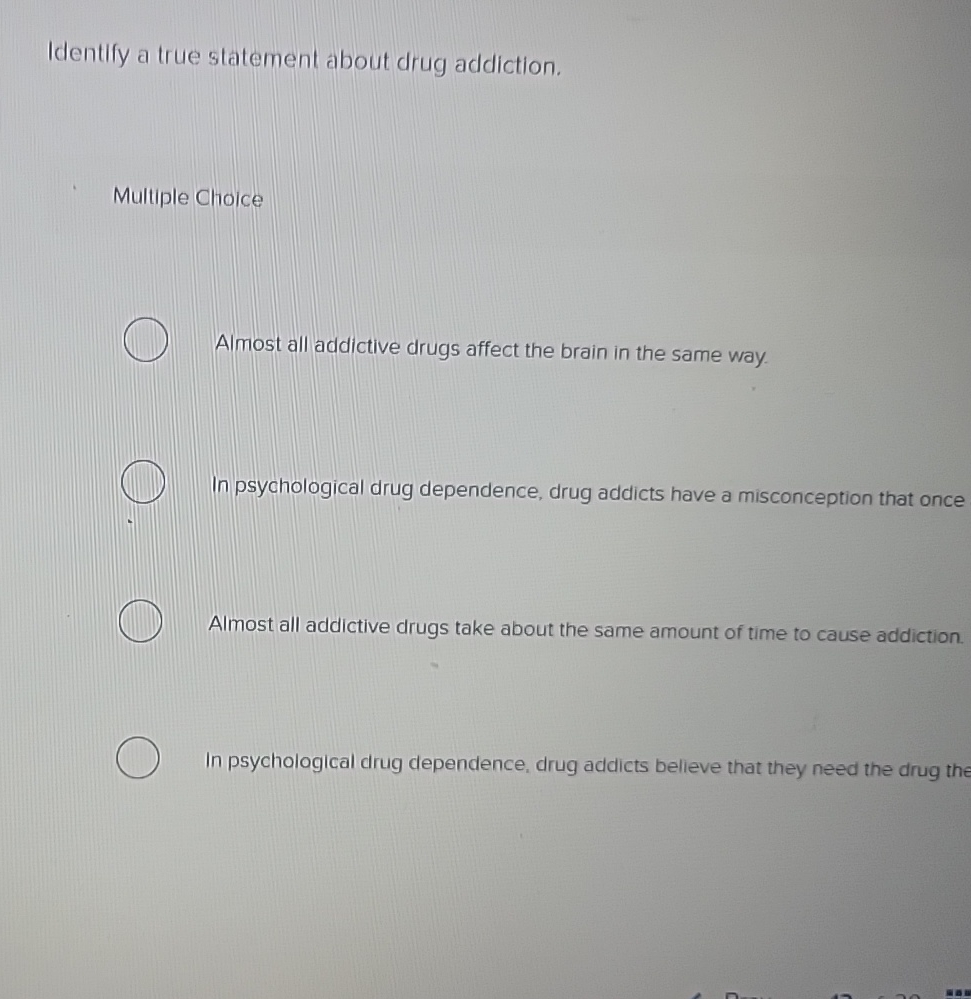 Solved Identify a true statement about drug | Chegg.com