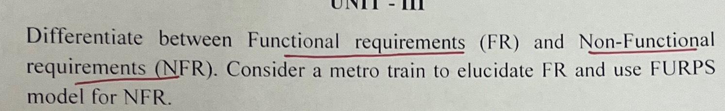 Solved Differentiate between Functional requirements (FR) | Chegg.com