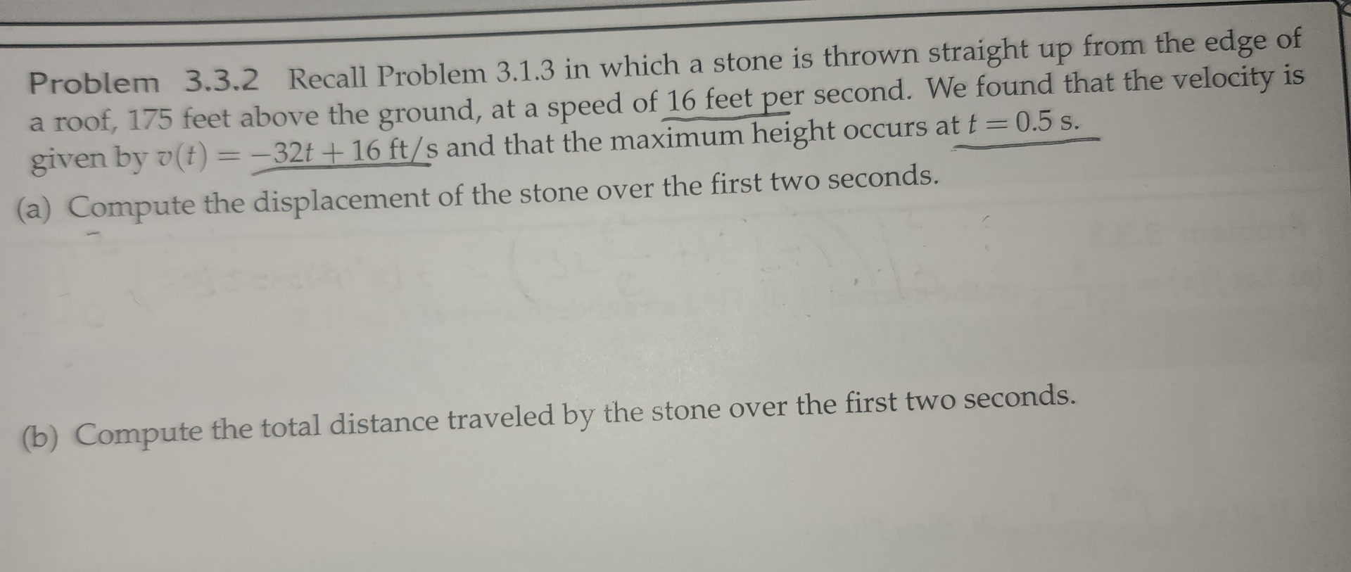 Solved Problem 3.3.2 ﻿Recall Problem 3.1.3 ﻿in which a stone | Chegg.com