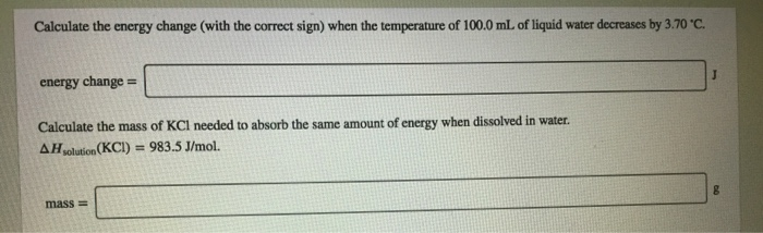 Solved Calculate the energy change (with the correct sign) | Chegg.com