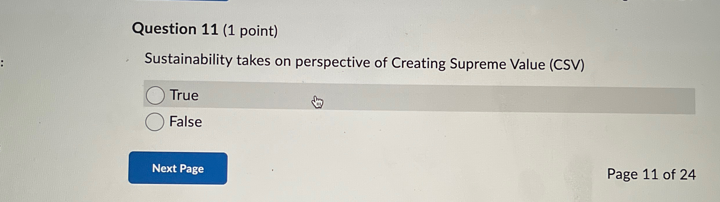 Solved Question 11 (1 ﻿point)Sustainability takes on | Chegg.com
