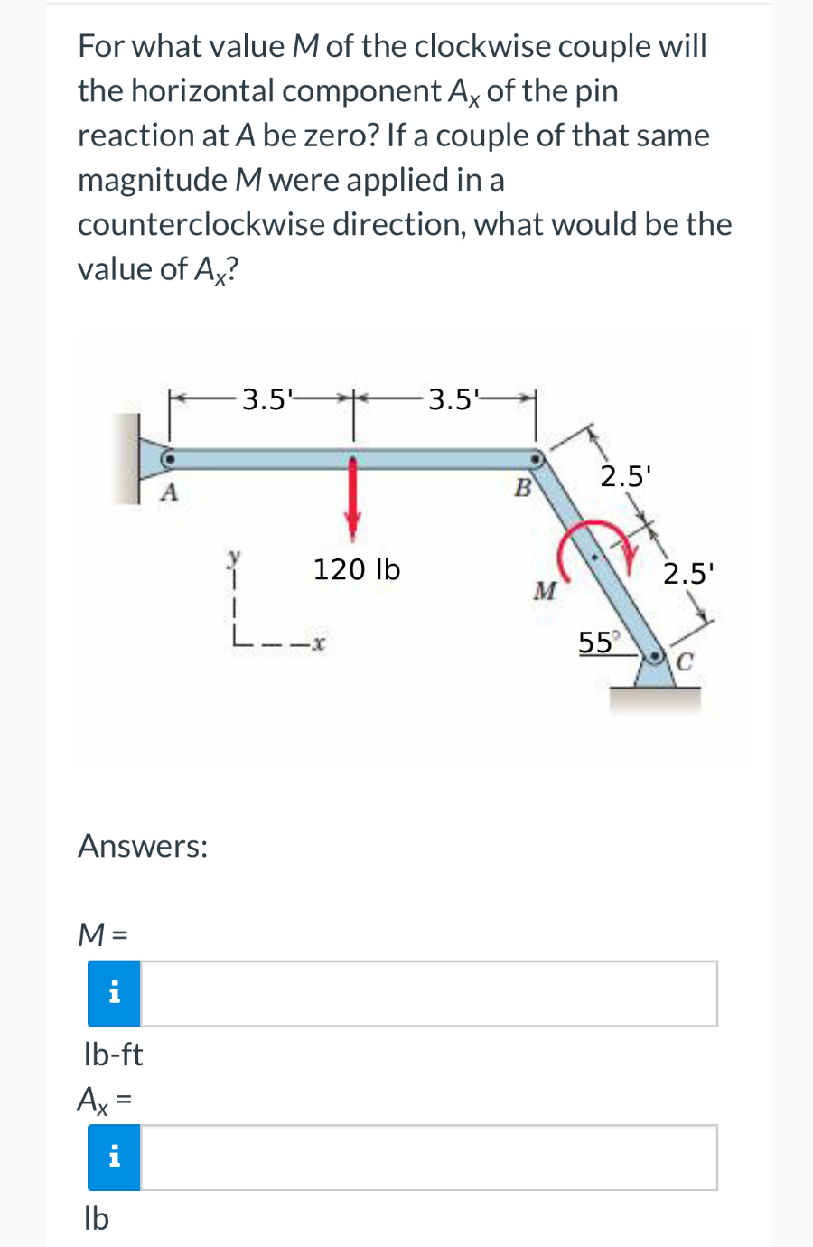 Solved For what value M ﻿of the clockwise couple will the | Chegg.com