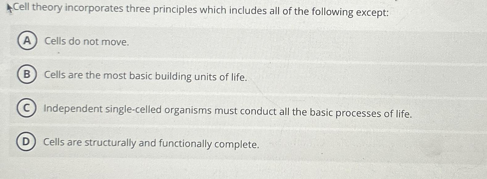 Solved Cell theory incorporates three principles which | Chegg.com
