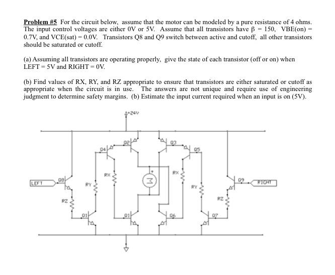 Solved Problem #5 For the circuit below, assume that the | Chegg.com