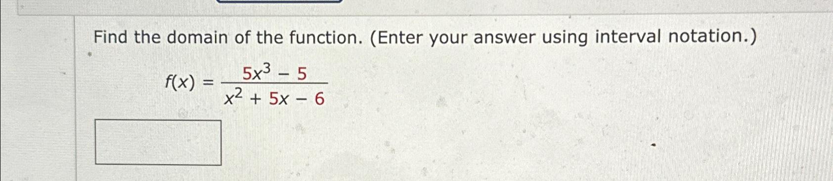 Solved Find the domain of the function. (Enter your answer | Chegg.com