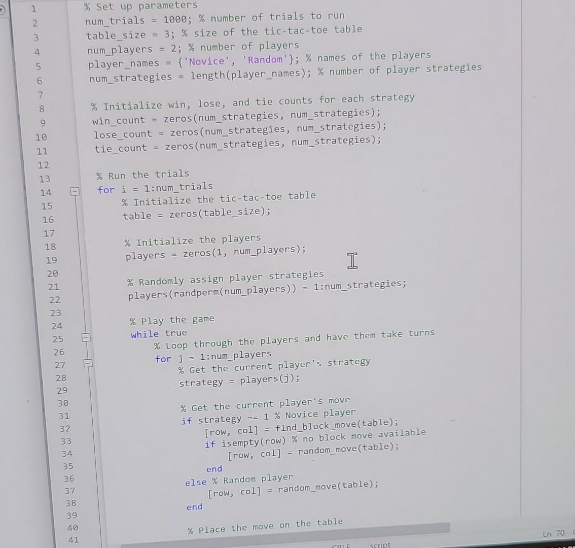 Solved Set up parameters um_trials =1000;% number of trials | Chegg.com