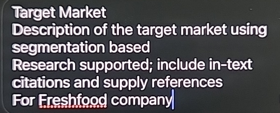 Solved Target MarketDescription of the target market | Chegg.com
