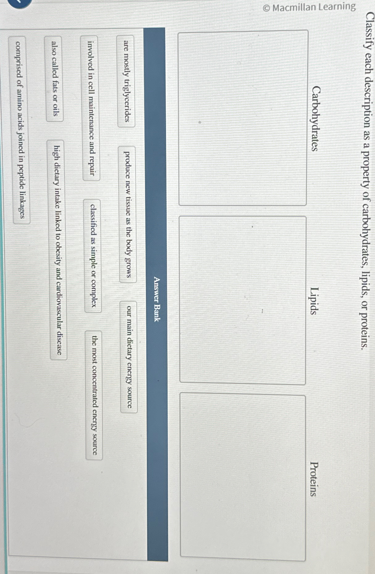 Solved Classify each description as a property of | Chegg.com