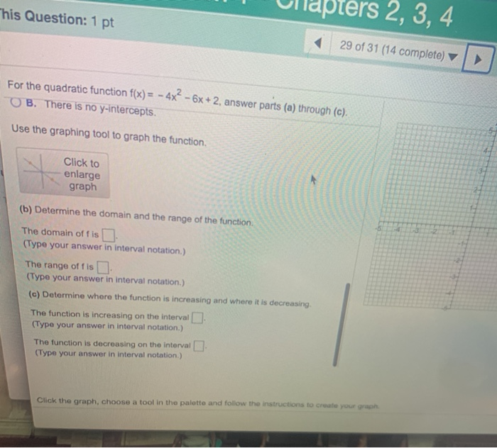 Solved For the quadratic function f(x) = - 4x2 - 6x+2, | Chegg.com