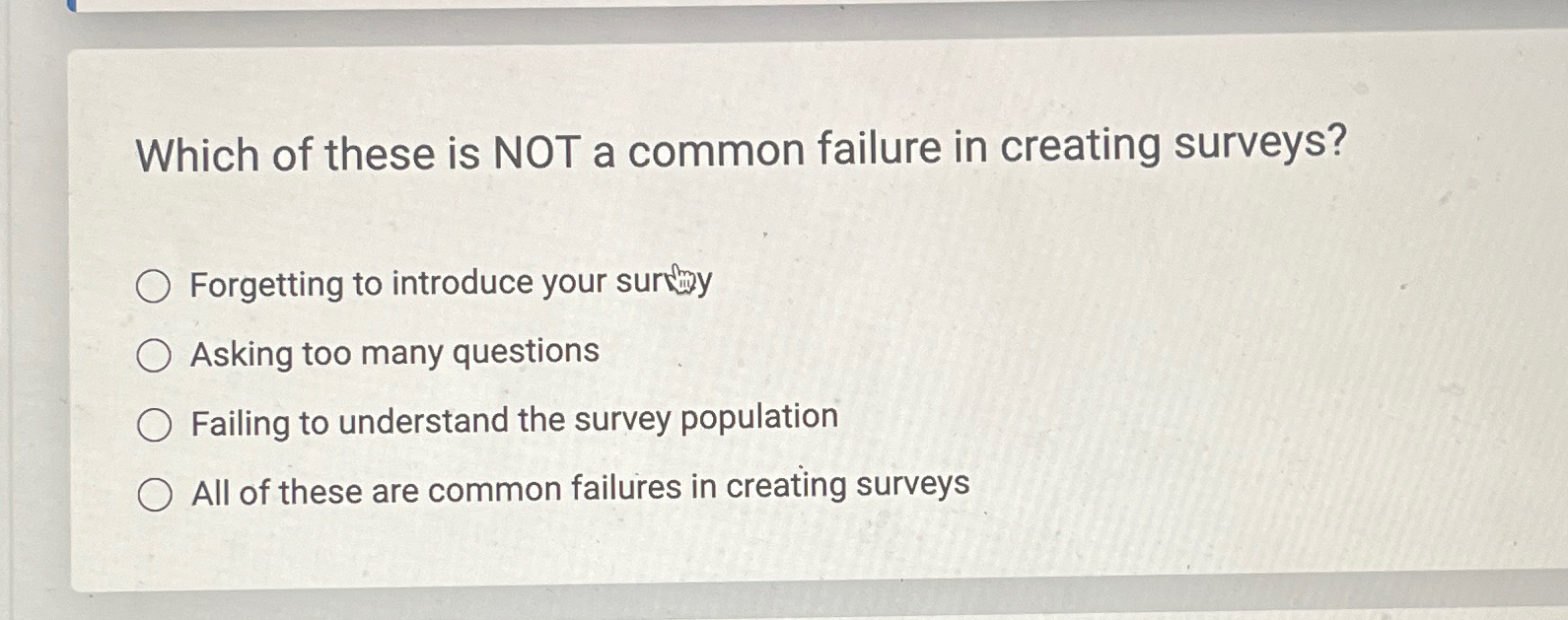 Solved Which of these is NOT a common failure in creating | Chegg.com