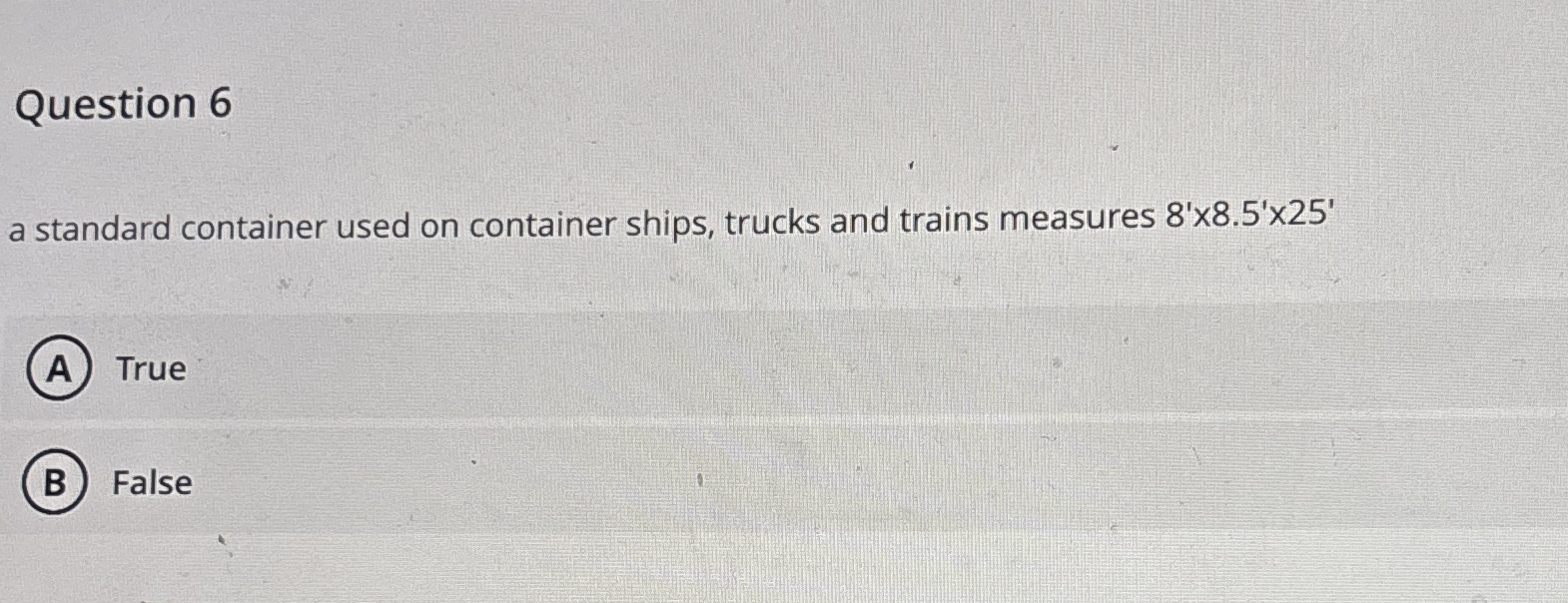 Solved Question 6a standard container used on container | Chegg.com