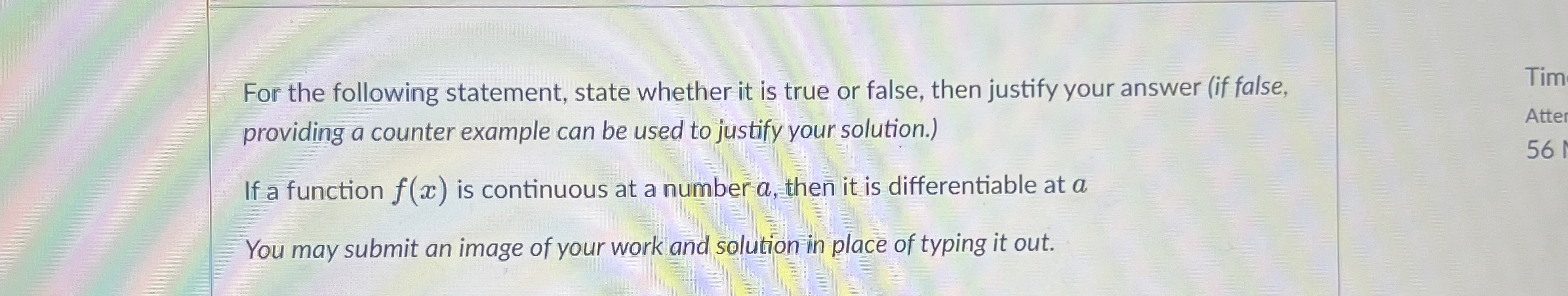 Solved For the following statement, state whether it is true | Chegg.com