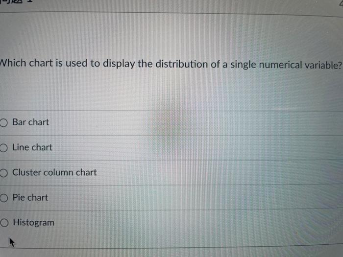 Solved Which chart is used to display the distribution of a | Chegg.com